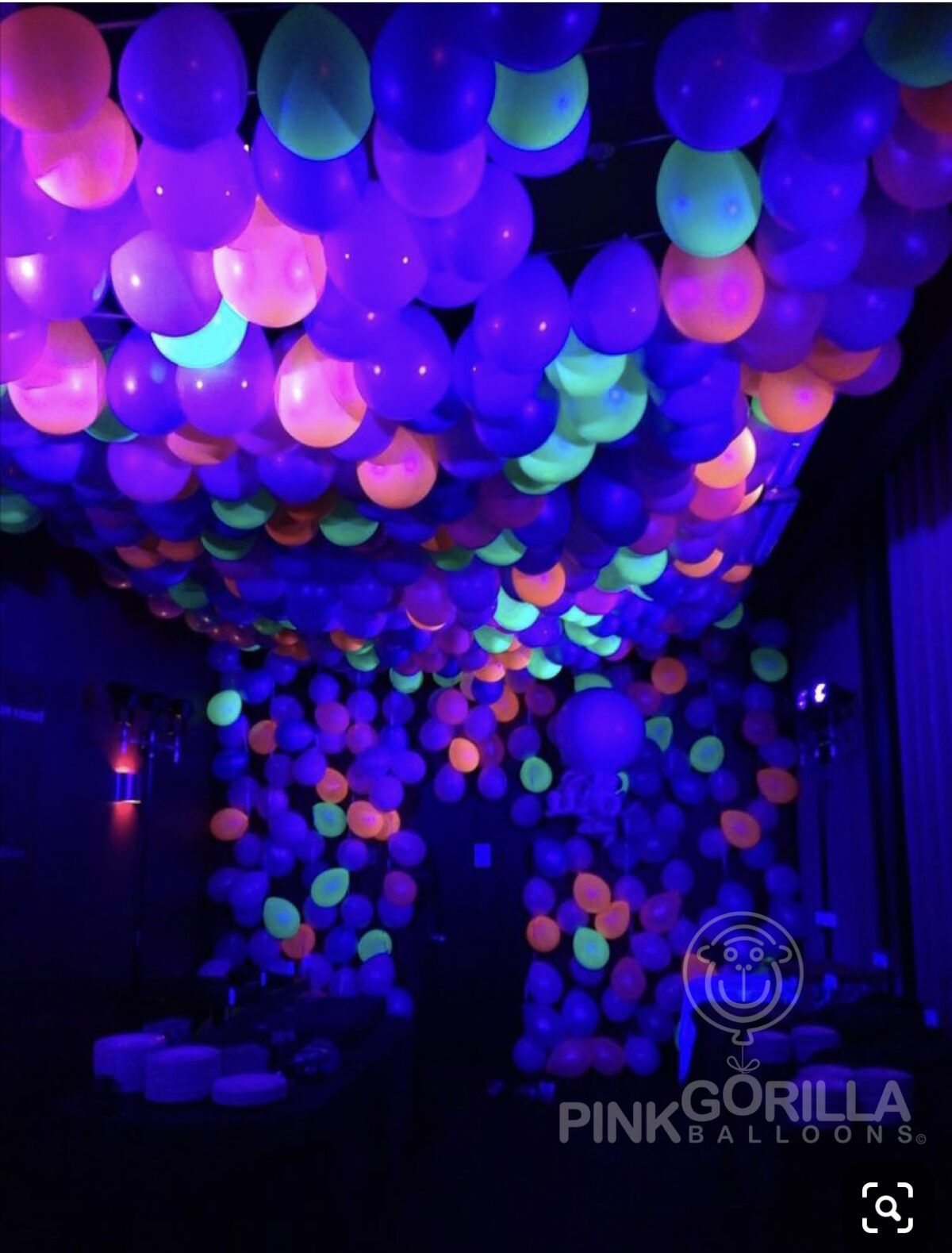 Ceiling Balloon Decor - Pink Gorilla Balloons