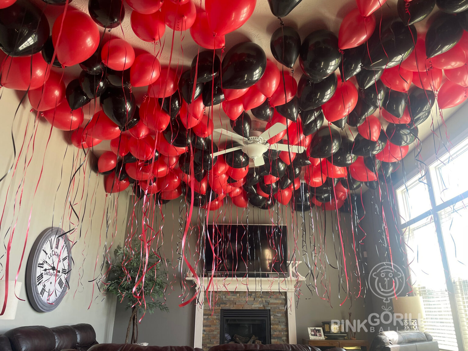 Ceiling Balloon Decor - Pink Gorilla Balloons