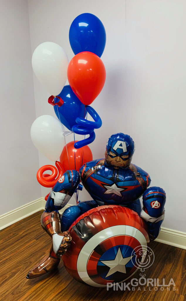 LIFE SIZE CAPTAIN AMERICA BALLOONS - Pink Gorilla Balloons