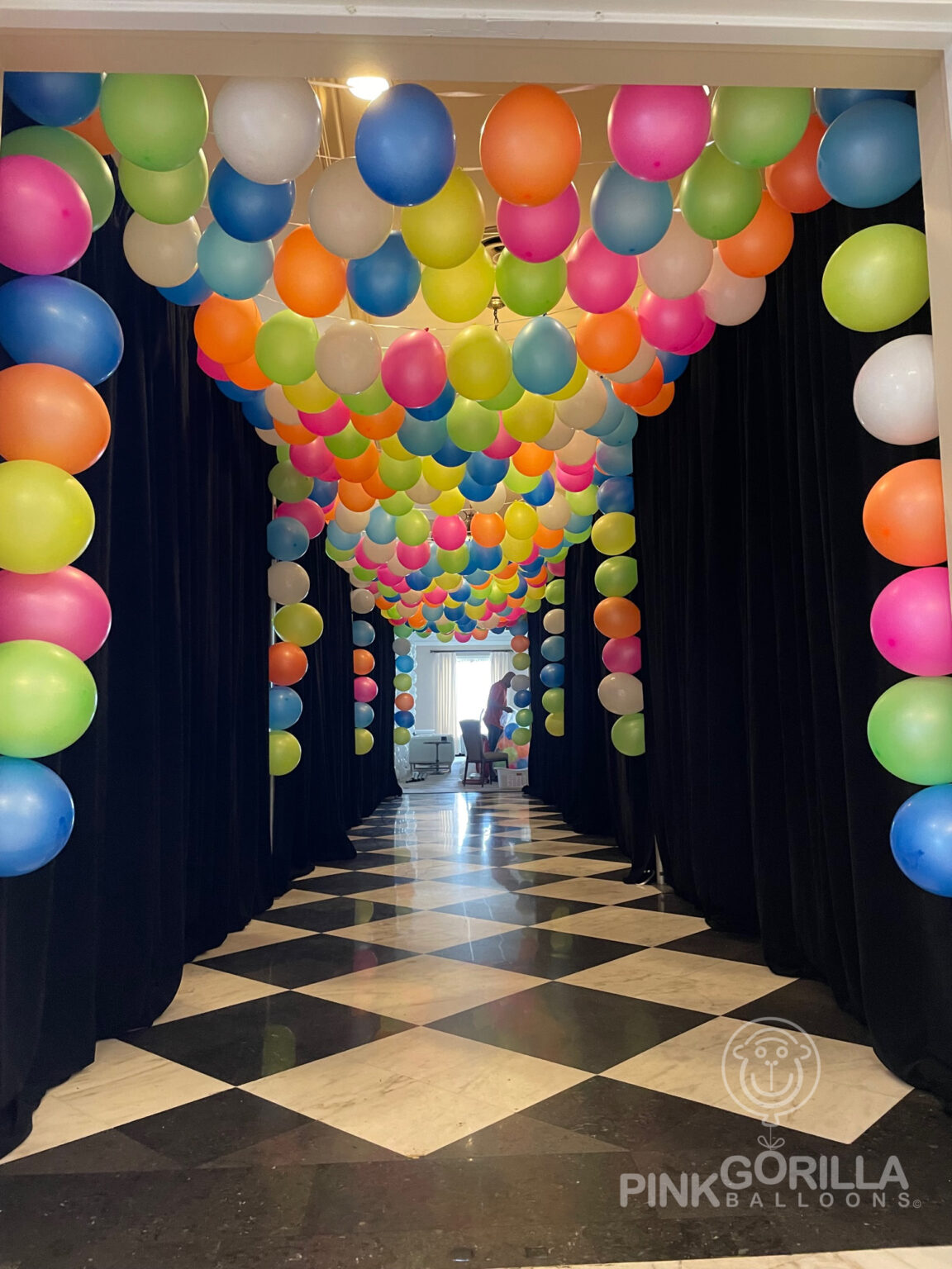 Ceiling Balloon Decor - Pink Gorilla Balloons