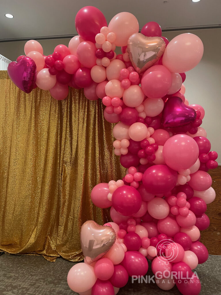 half arch with mylar balloons - Pink Gorilla Balloons