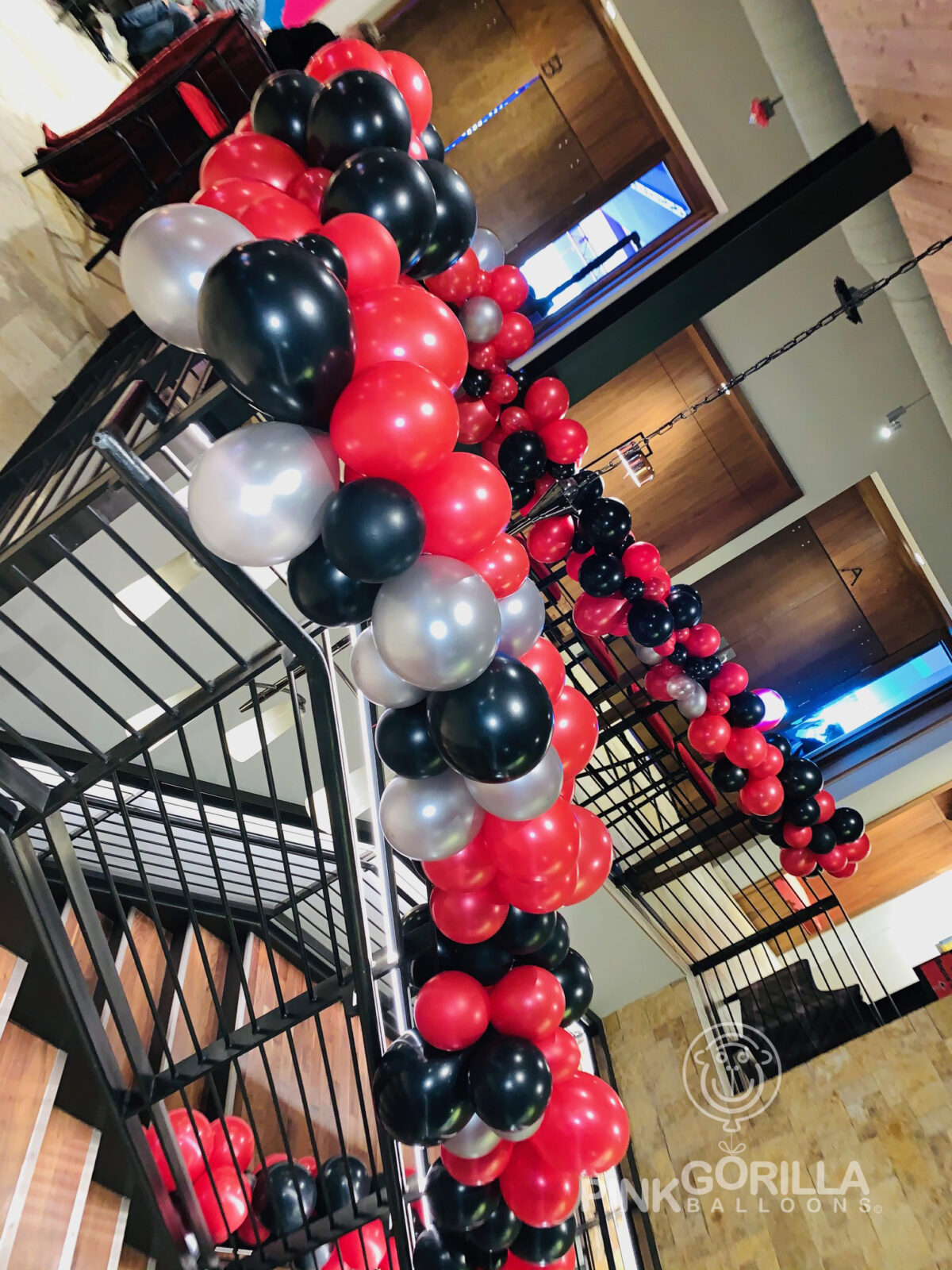 railing balloon decor - Pink Gorilla Balloons