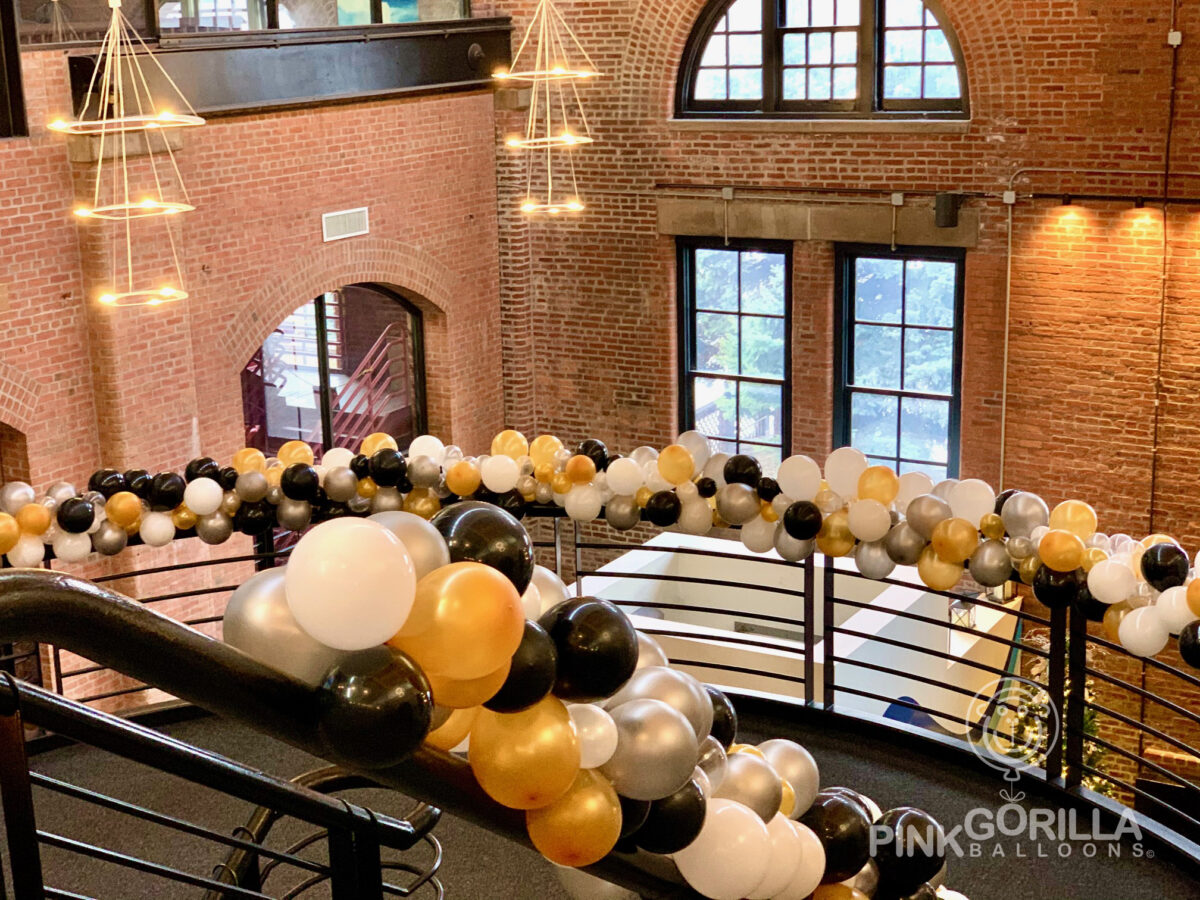staircase balloon decor - Pink Gorilla Balloons